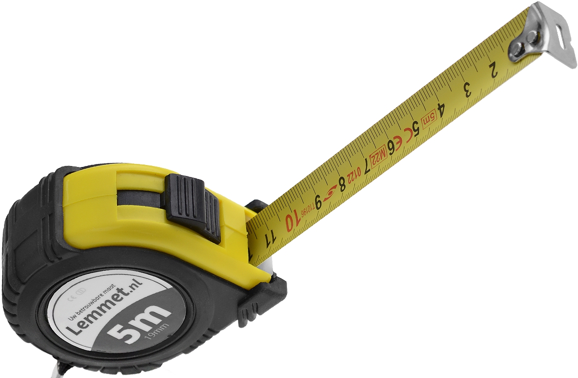 Lemmet RubberGrip rolmaat 5 meter - Rolmaatpunt.nl